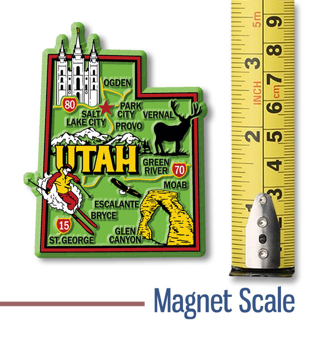 Utah Colorful State Map Magnet - ClassicMagnets.com