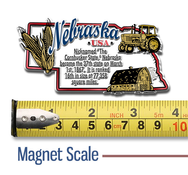 Nebraska Information Map Magnet - ClassicMagnets.com