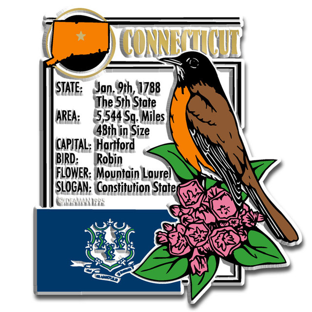 Connecticut Six-Piece State Magnet Set - ClassicMagnets.com
