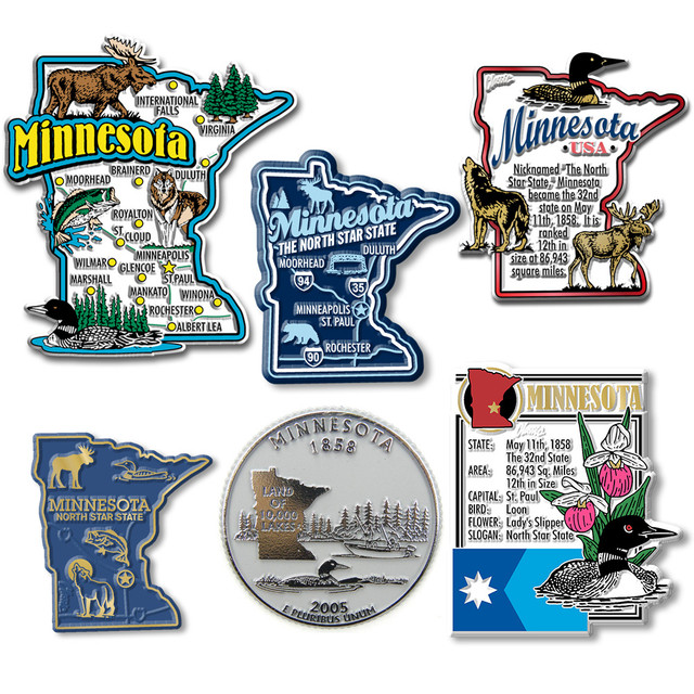 Minnesota Six-Piece State Magnet Set - ClassicMagnets.com