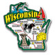 Wisconsin State Jumbo Magnet by ClassicMagnets.com
