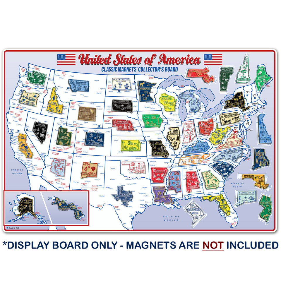 State Magnet Collector's Map Board by ClassicMagnets.com