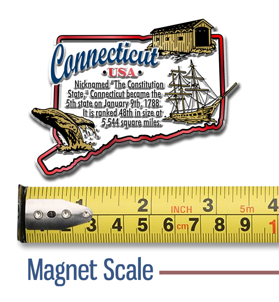 Connecticut Information Map Magnet - ClassicMagnets.com
