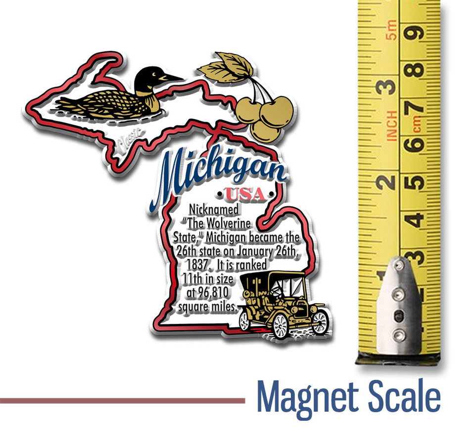 Michigan Information Map Magnet - ClassicMagnets.com