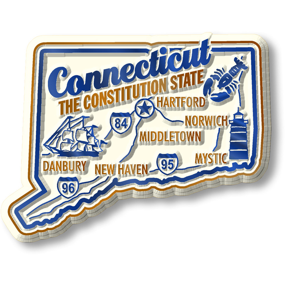 Connecticut Premium Map Magnet - ClassicMagnets.com