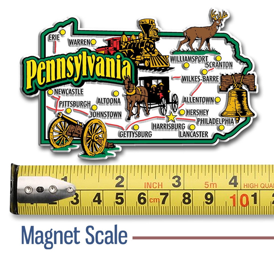 Pennsylvania State Jumbo Magnet by ClassicMagnets.com