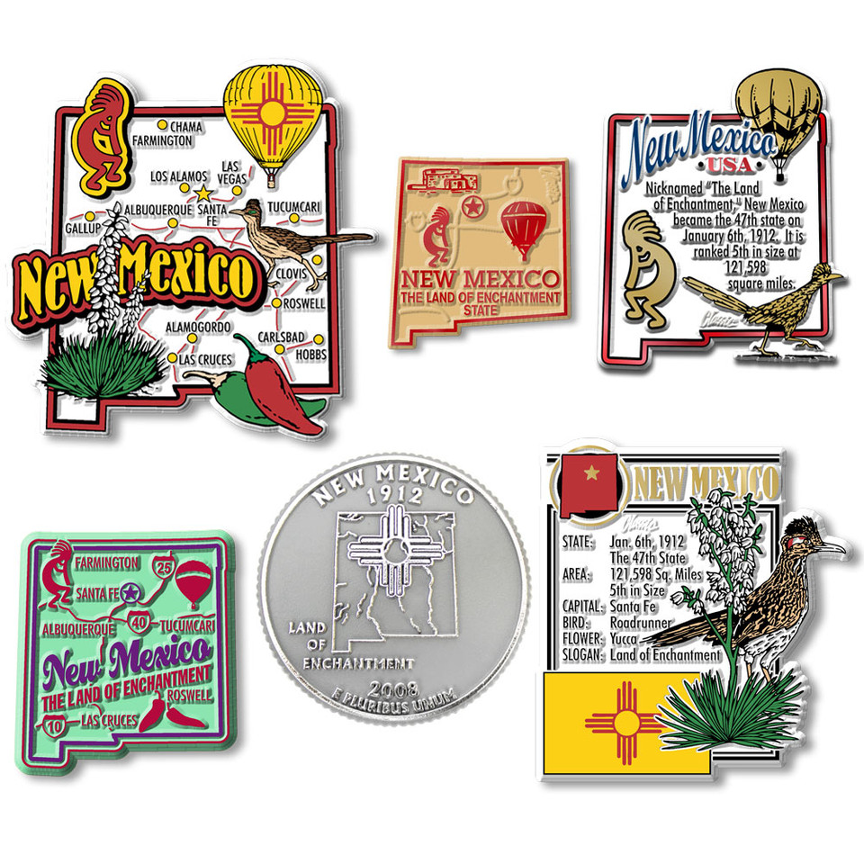 New Mexico Six-Piece State Magnet Set - ClassicMagnets.com