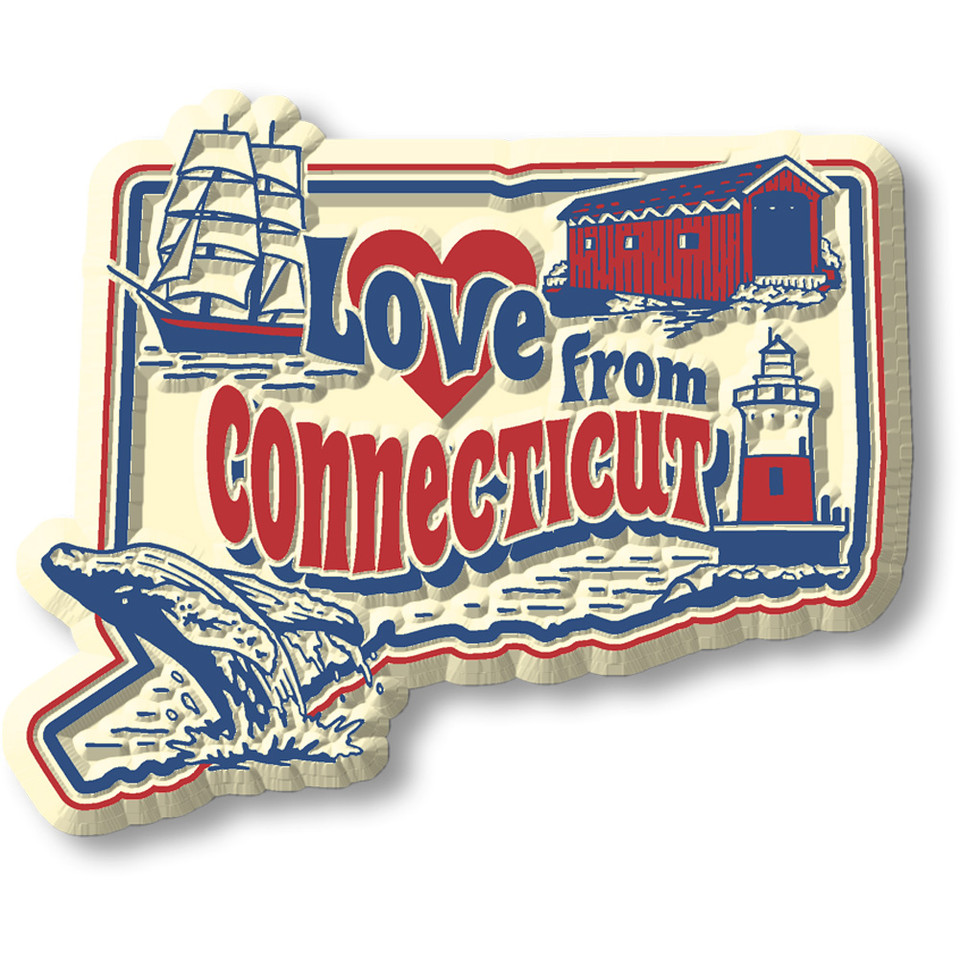 Love from Connecticut State Map Magnet - ClassicMagnets.com