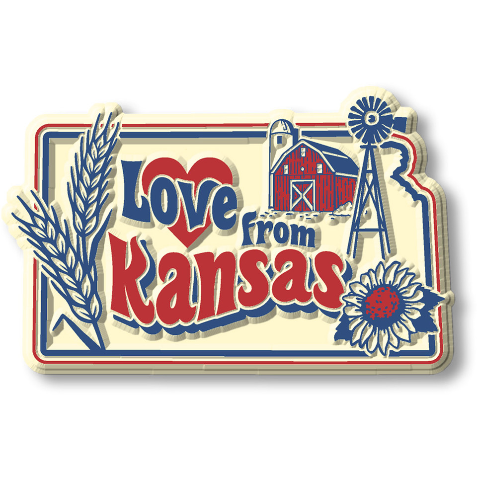 Love from Kansas State Map Magnet - ClassicMagnets.com