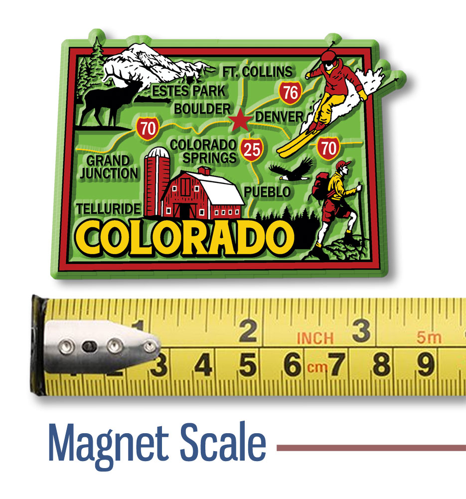 Colorado Colorful State Map Magnet - ClassicMagnets.com