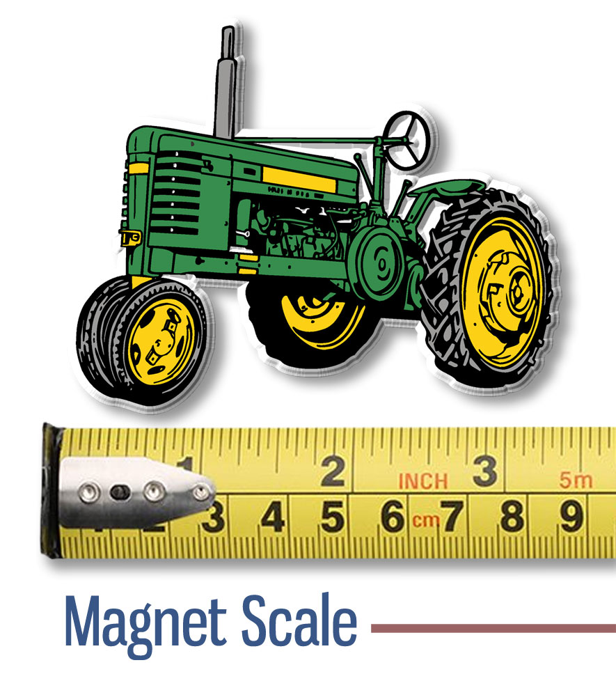 Vintage Green & Cream Tripod Tractor Magnet by ClassicMagnets.com