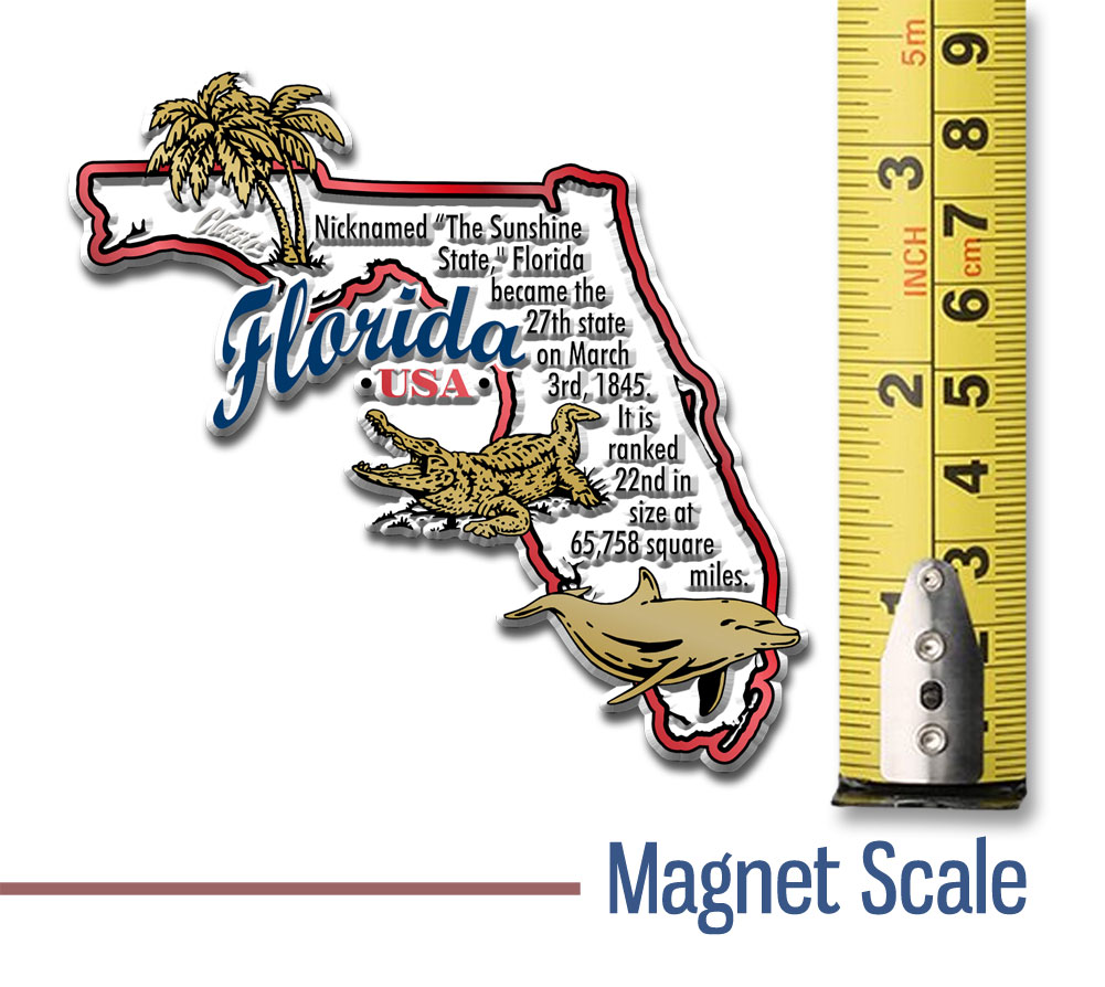 Florida Information Map Magnet - ClassicMagnets.com