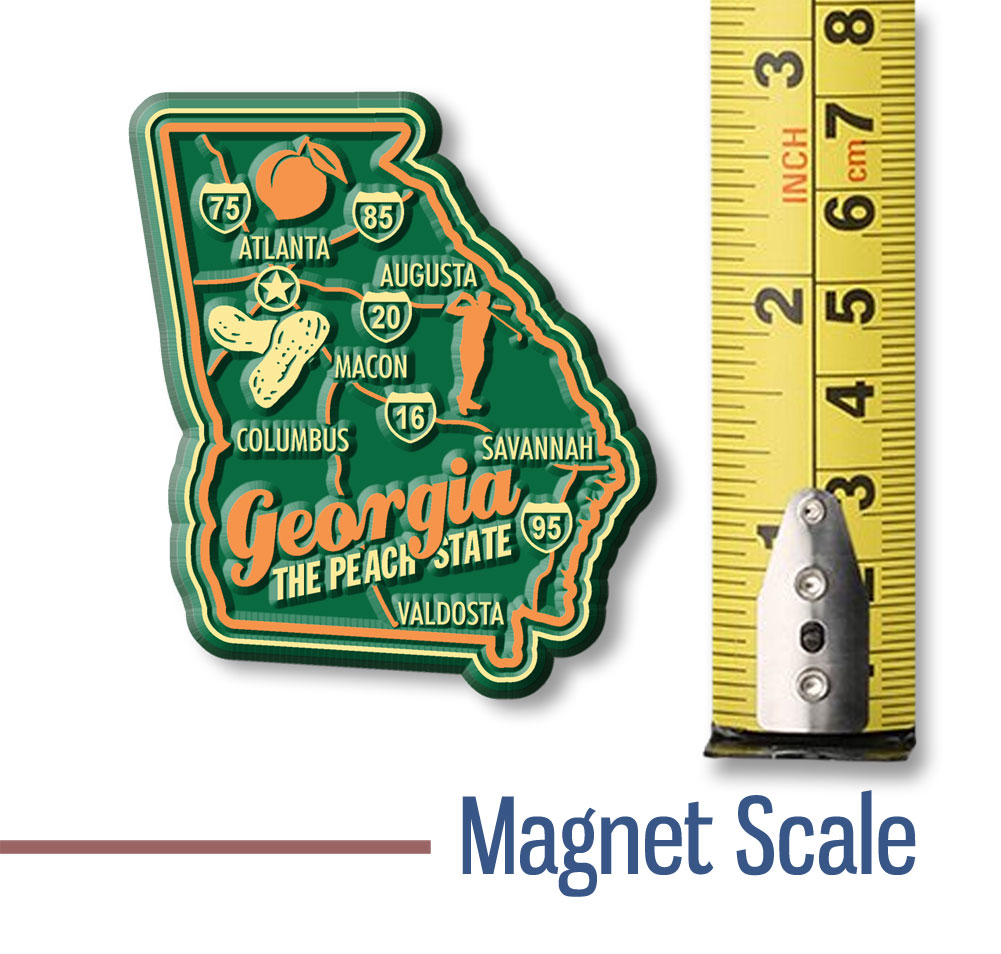 Georgia Premium Map Magnet - ClassicMagnets.com