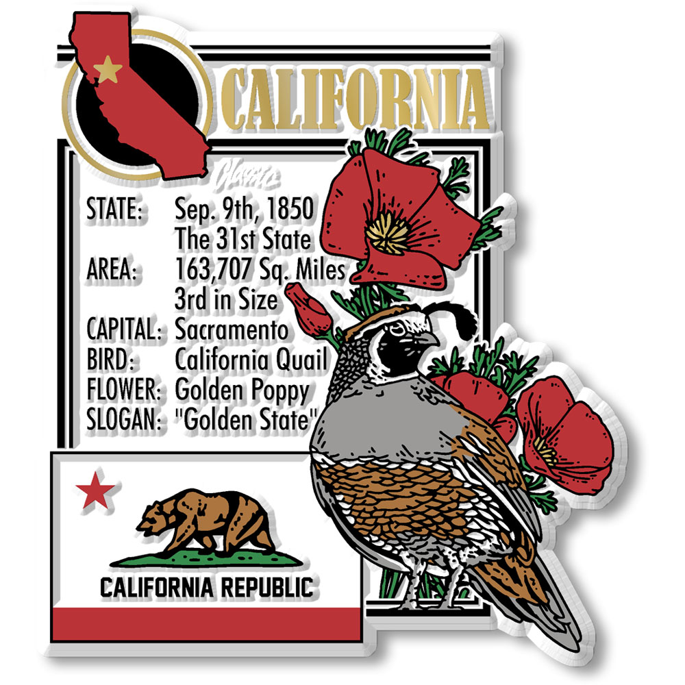 California State Montage Magnet - ClassicMagnets.com
