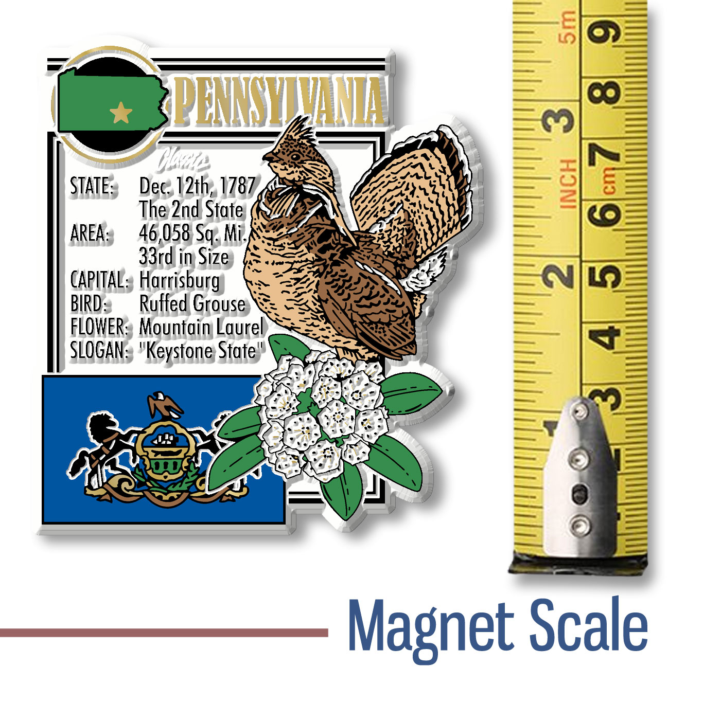 Pennsylvania State Montage Magnet - ClassicMagnets.com