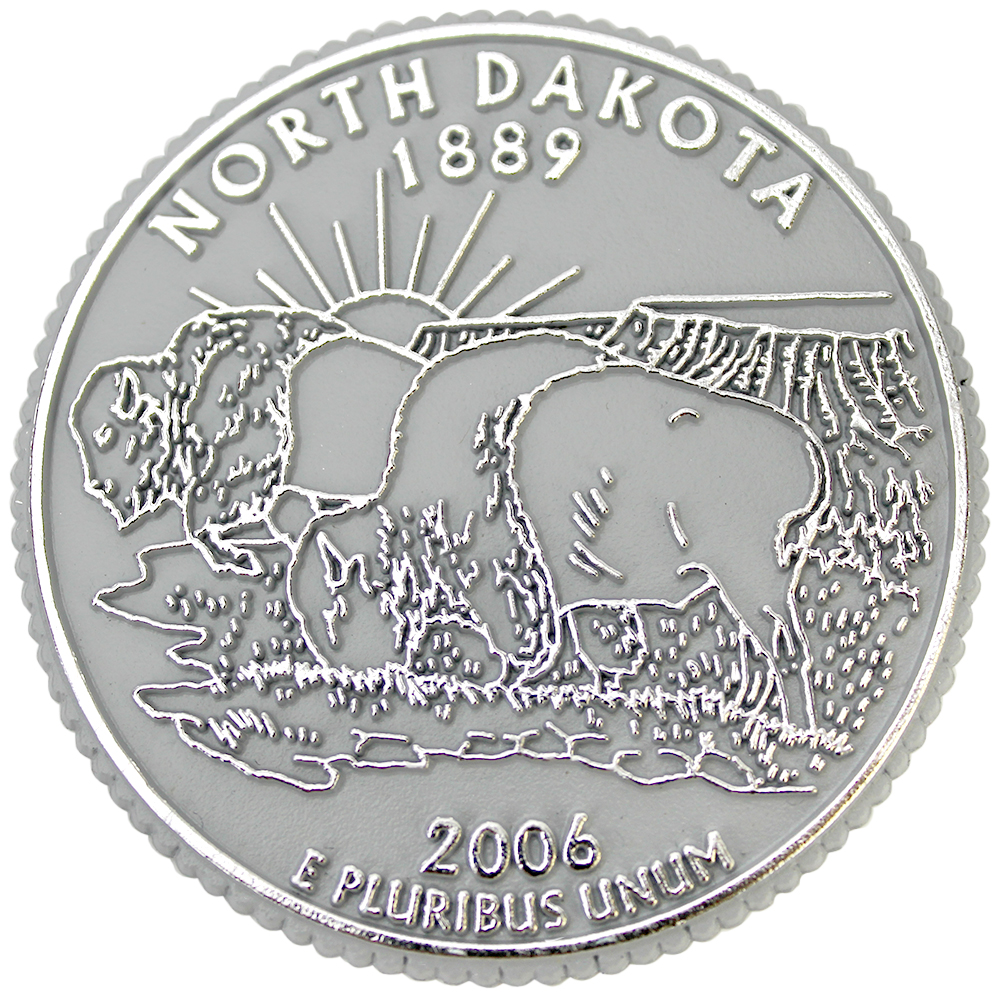 North Dakota Quarter Magnet - ClassicMagnets.com
