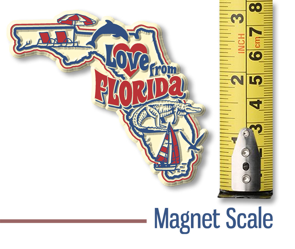 Love from Florida State Map Magnet - ClassicMagnets.com