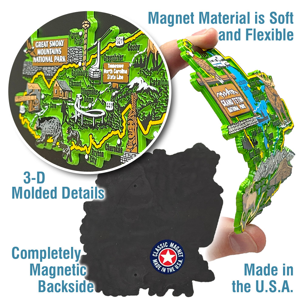 Yellowstone National Park Map Magnet - ClassicMagnets.com