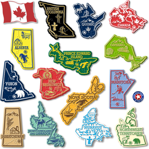14 Piece Canadian Magnet Set - ClassicMagnets.com