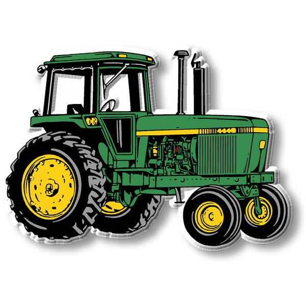 Green & Cream Tractor with Cab Magnet by ClassicMagnets.com