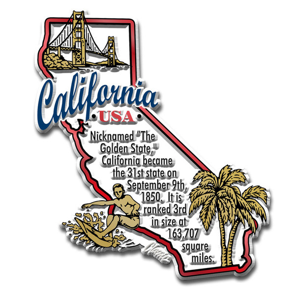 California Information Map Magnet - ClassicMagnets.com