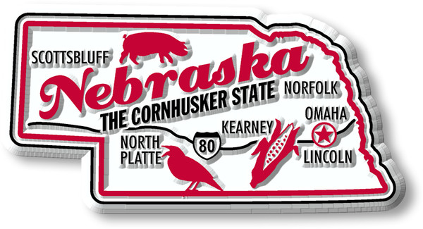 Nebraska Premium Map Magnet - ClassicMagnets.com