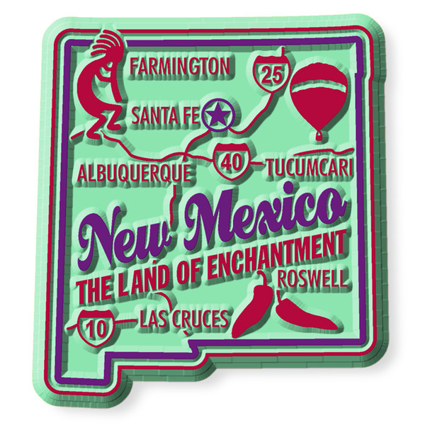 New Mexico State Premium Map Magnet - ClassicMagnets.com