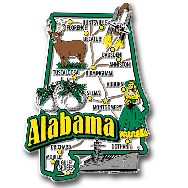 Alabama State Jumbo Magnet by ClassicMagnets.com