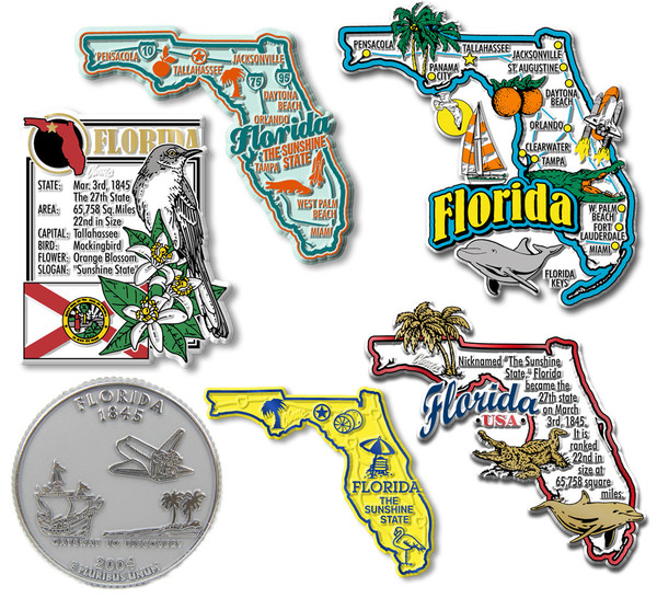 Florida Six-Piece State Magnet Set - ClassicMagnets.com