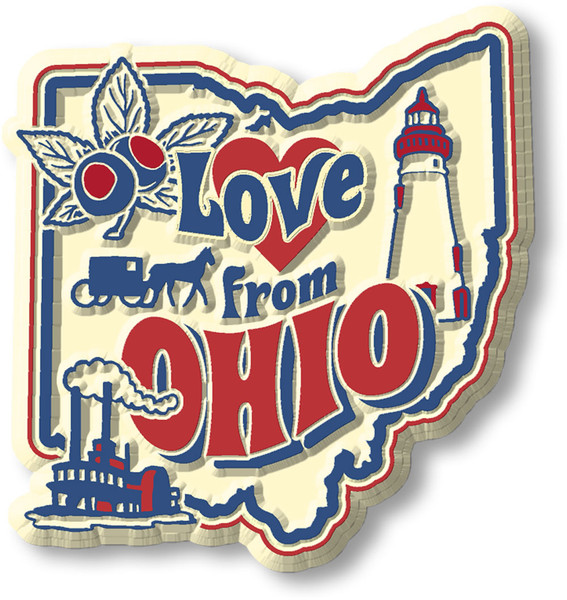 Love from Ohio State Map Magnet - ClassicMagnets.com