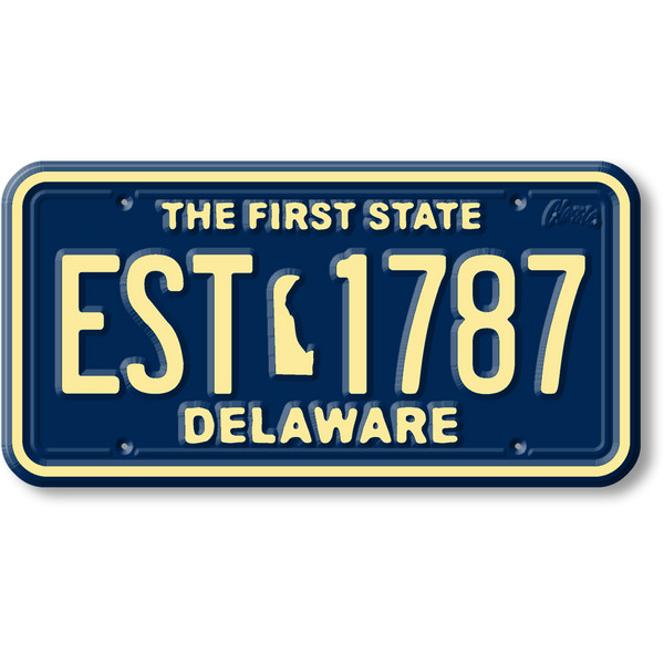 Delaware State License Plate Magnet - ClassicMagnets.com