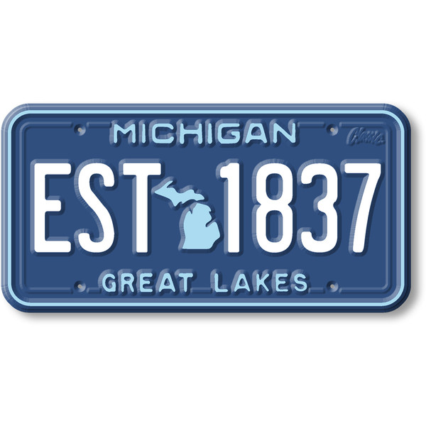 Michigan State License Plate Magnet - ClassicMagnets.com