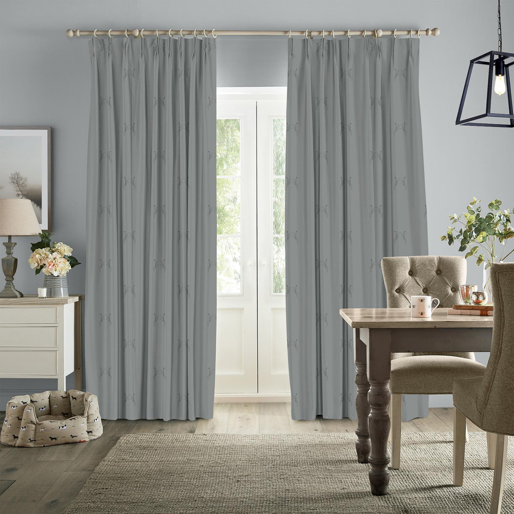 Boxing Hares Deep Duckegg Curtains by Sophie Allport