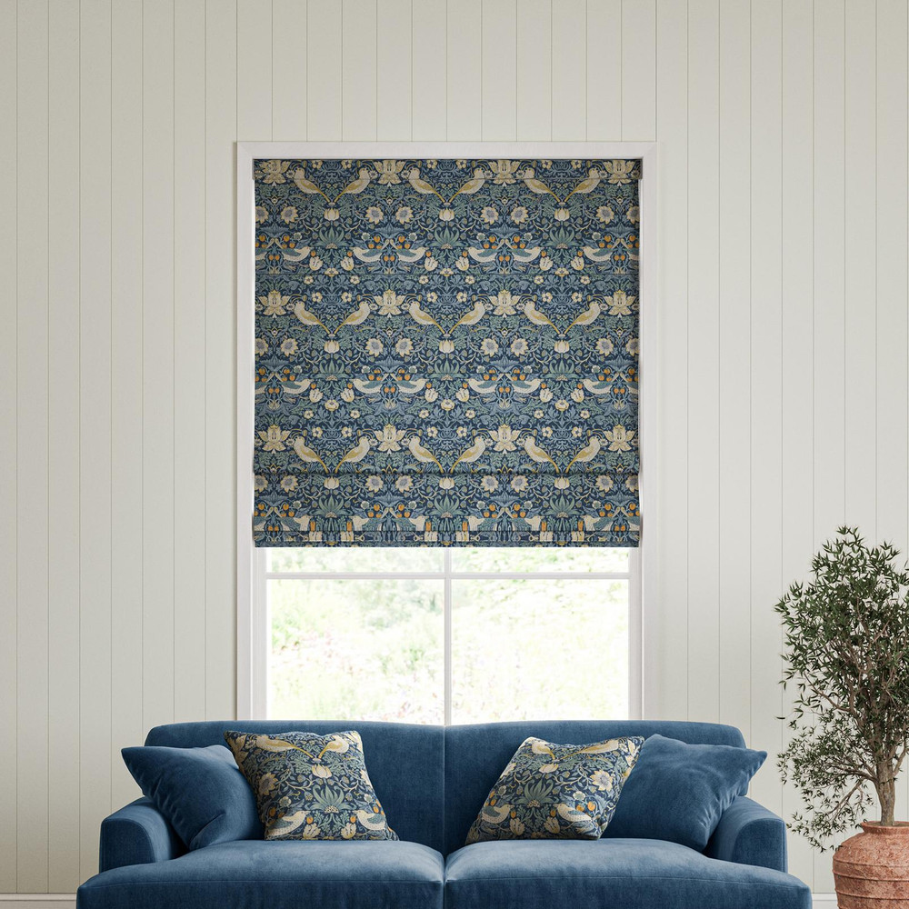 Strawberry Thief Woad Roman Blinds by William Morris At Home