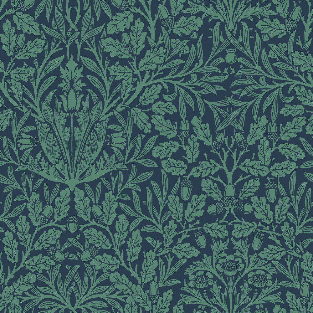 Acorn Heritage Blue Wallpaper | Blue | William Morris