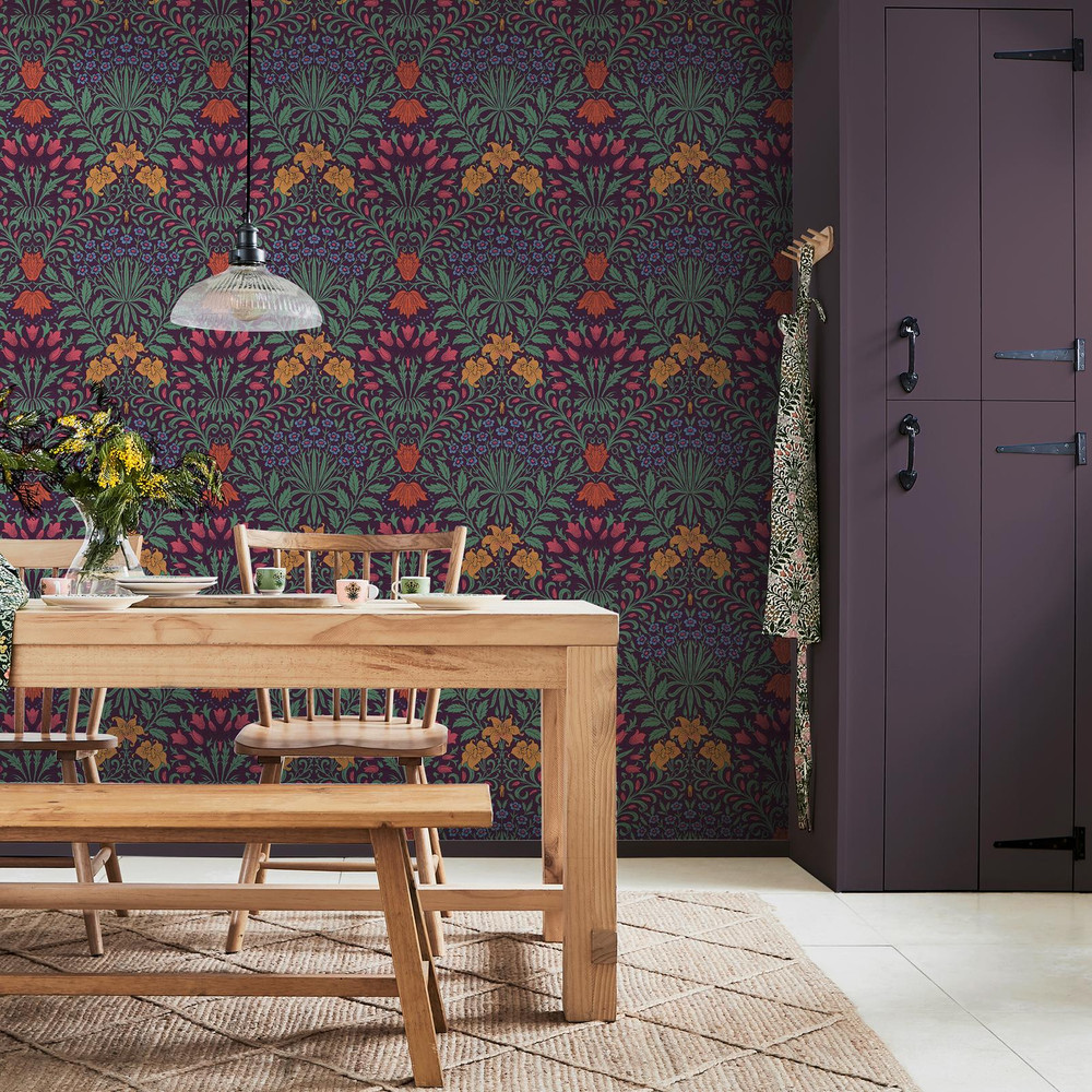 Garden Dewberry Wallpaper | Purple | William Morris