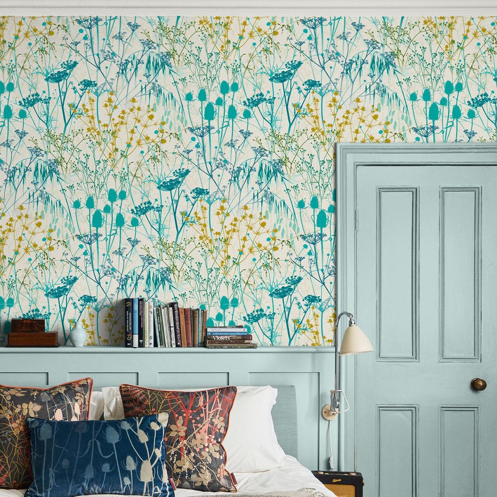 Summer Border Verdigris Wallpaper by Clarissa Hulse | Green | Clarissa ...