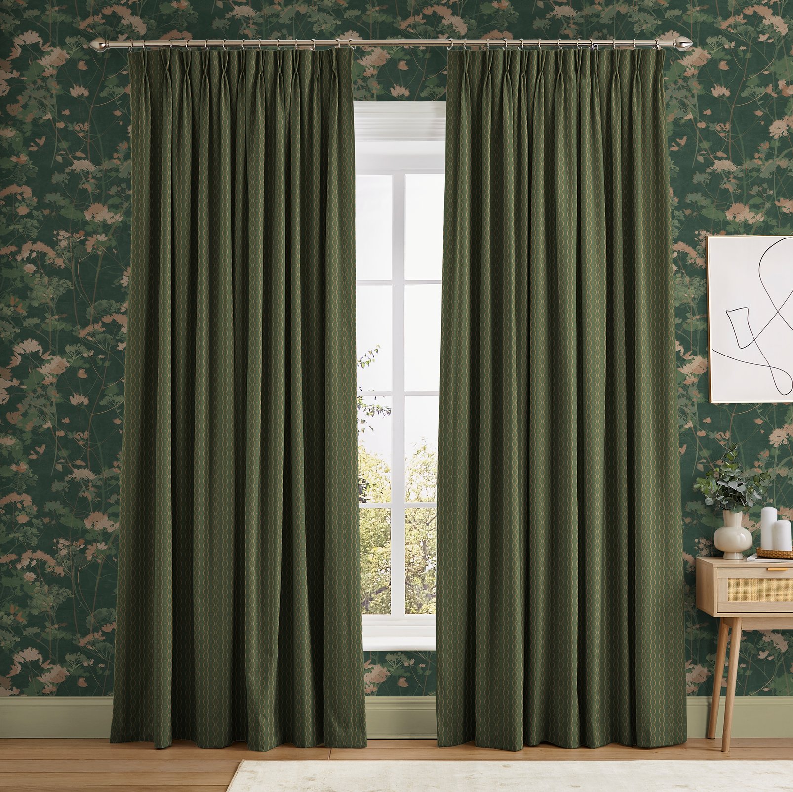 Rustic Ikat Emerald Curtains