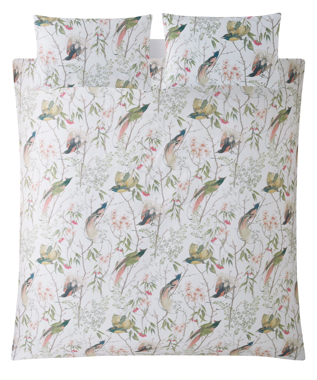 Clavering Birds Sage Green Duvet Cover Set | Green | Graham & Brown