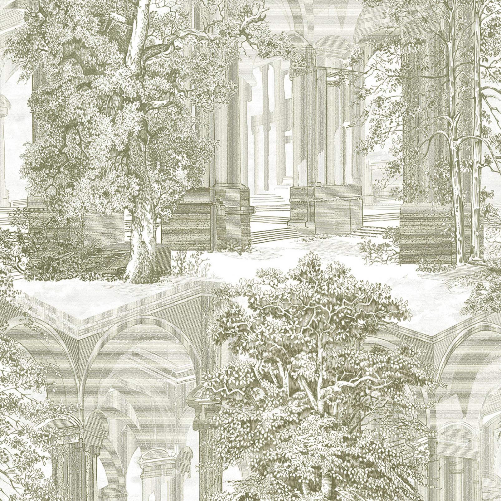 Rivington Folly Whirl Wallpaper | Green | Graham & Brown