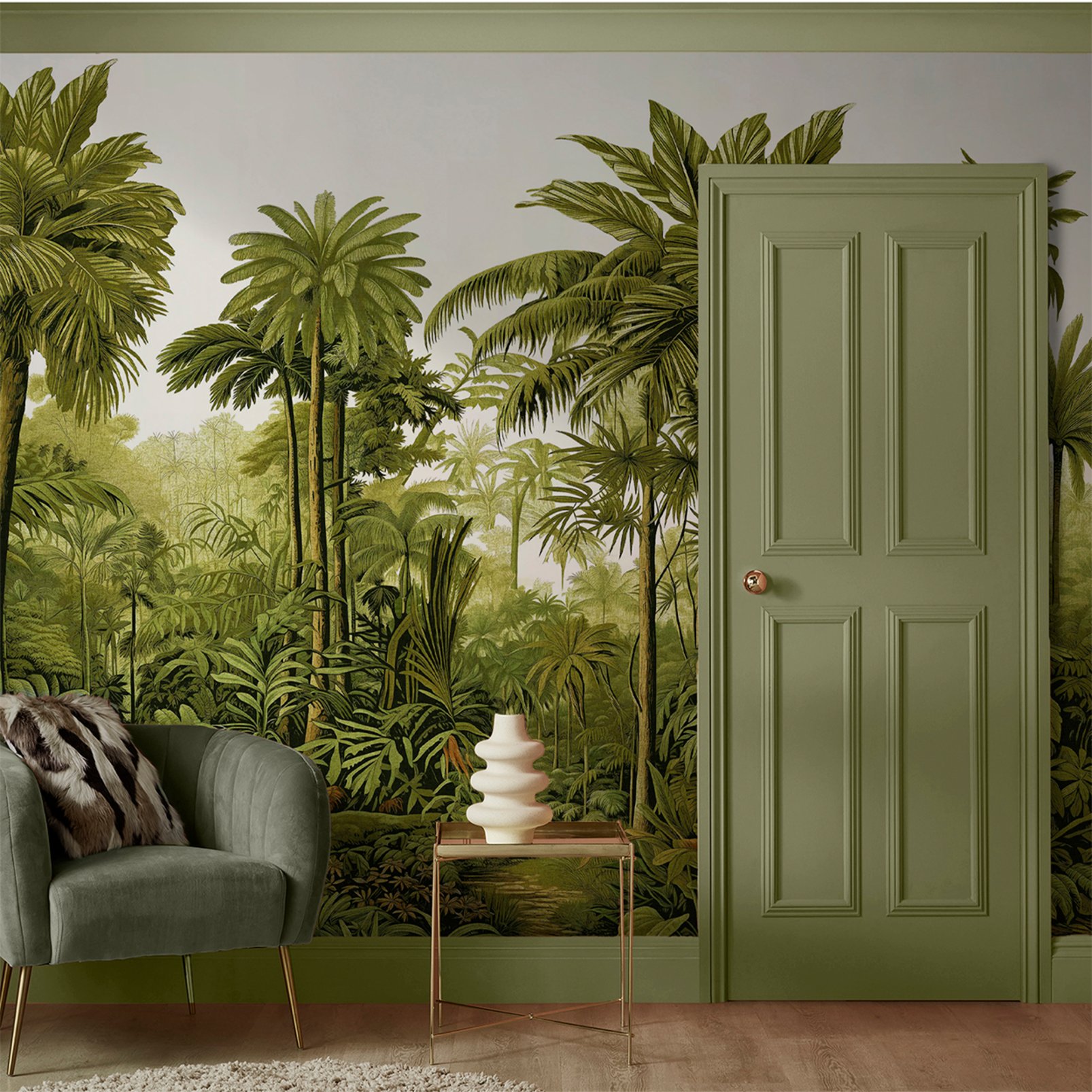 Benmore Ridge Lush Day Bespoke Mural | Green | Graham & Brown