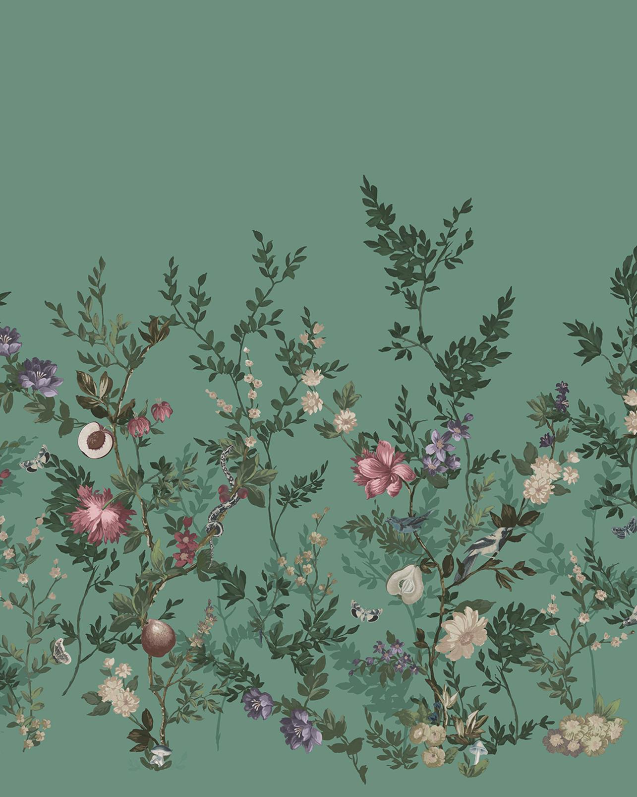 Allurium Vintage Bespoke Mural | Green | Graham & Brown