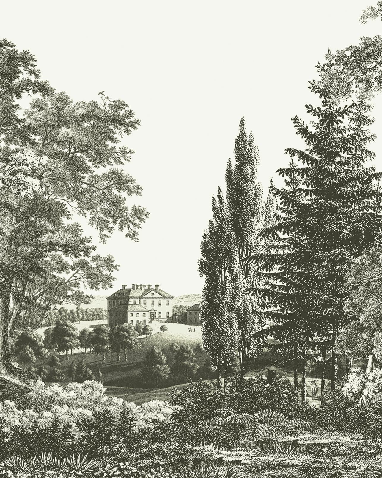 Stately Manor Gray Bespoke Mural | Gray | Graham & Brown