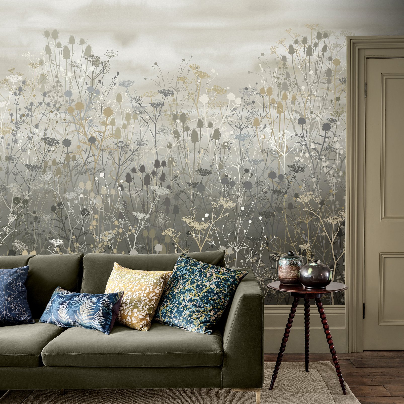 Tania's Garden Pebble Bespoke Mural | Brown | Designer