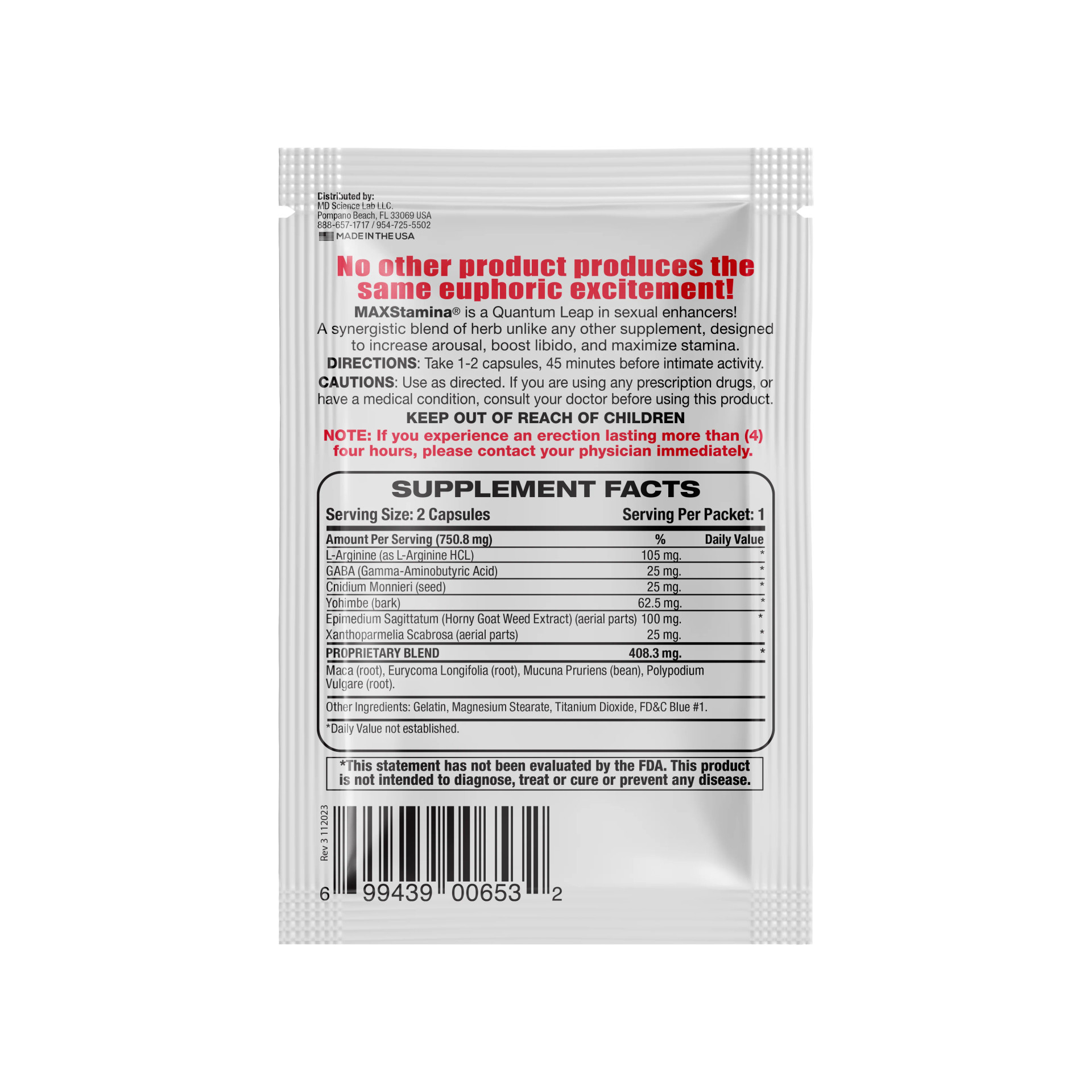 M.D. Science Lab Max Stamina | A1 Supplements