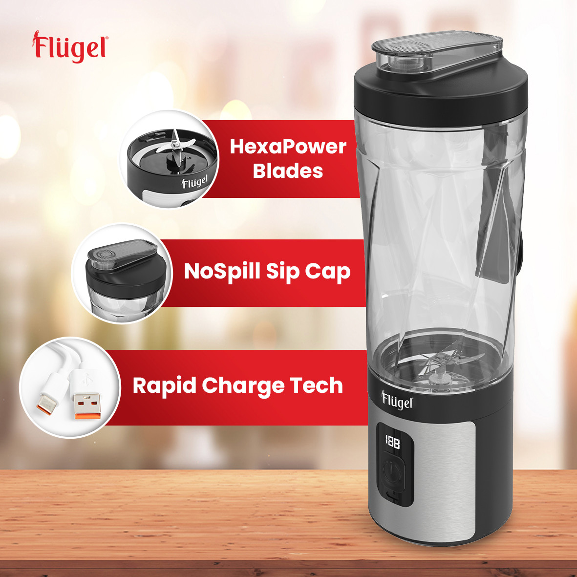Flugel Portable Blender Black