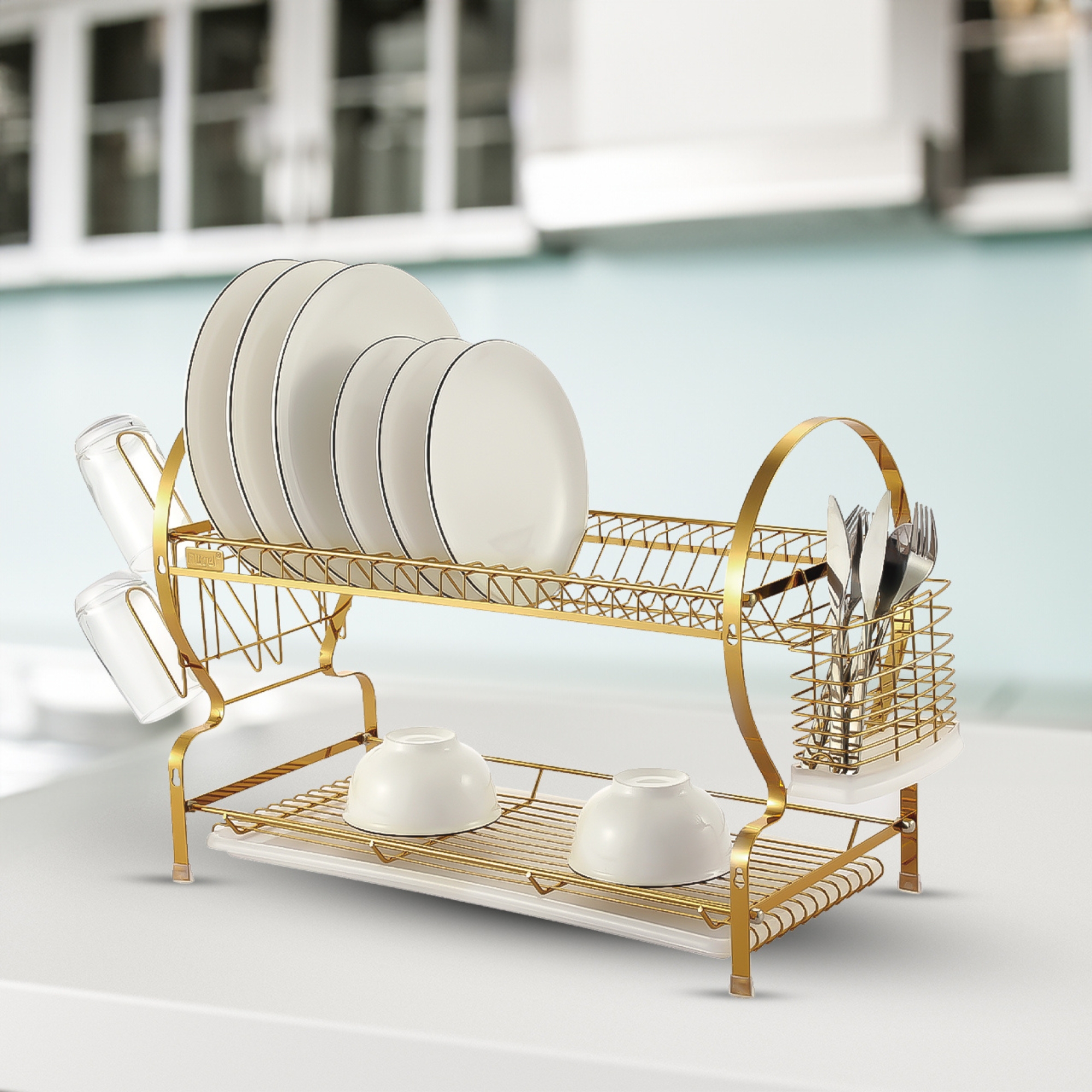 Flugel Stainless steel Gold Dishrack 2 Tray