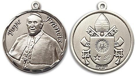 Pope Francis Medal - Sterling Silver Round Pendant (2 Sizes)