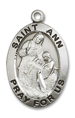 St. Ann Medal - Sterling Silver Oval Pendant (2 Sizes)