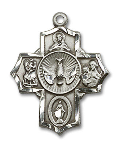 5-Way Medal - Sterling Silver 7/8" x 3/4" Pendant (2090SS)